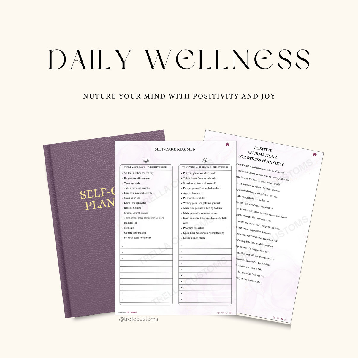 Undated Self-Care Planner | Goodnotes | Digital Planner – Trella Customs