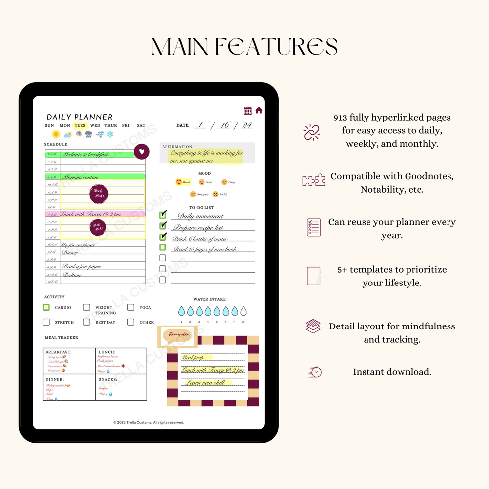 Undated Digital Planner – Trella Customs